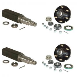 Trailer Axle Kit - 6000# - (two) 6 on 5 1/2" Hub Assembly with (two ...