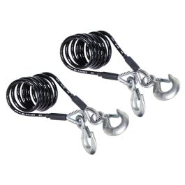 Blue Ox Coiled Safety Cables (Pair), 7 Feet Long, 15,000 lb. Capacity